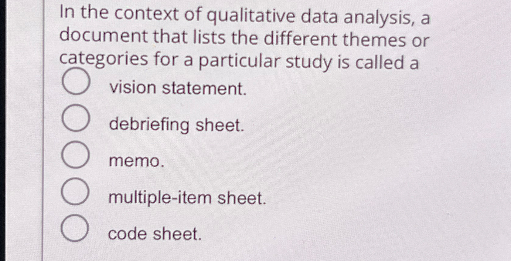 Solved In the context of qualitative data analysis, a | Chegg.com