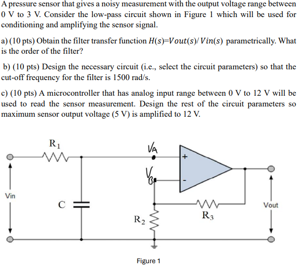 Solved A pressure sensor that gives a noisy measurement with | Chegg.com