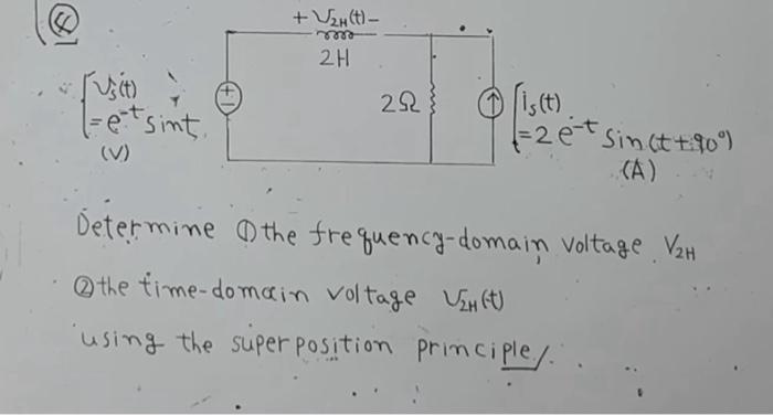 Solved 1. determine the frequency-domain voltage V_2H2. | Chegg.com