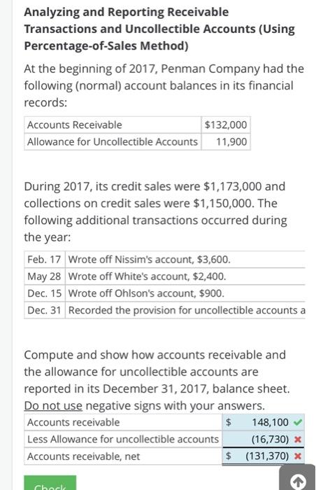 Solved Analyzing and Reporting Receivable Transactions and | Chegg.com