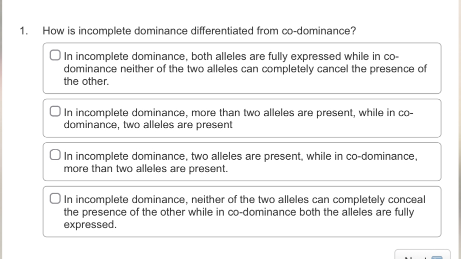 Solved How is incomplete dominance differentiated from | Chegg.com