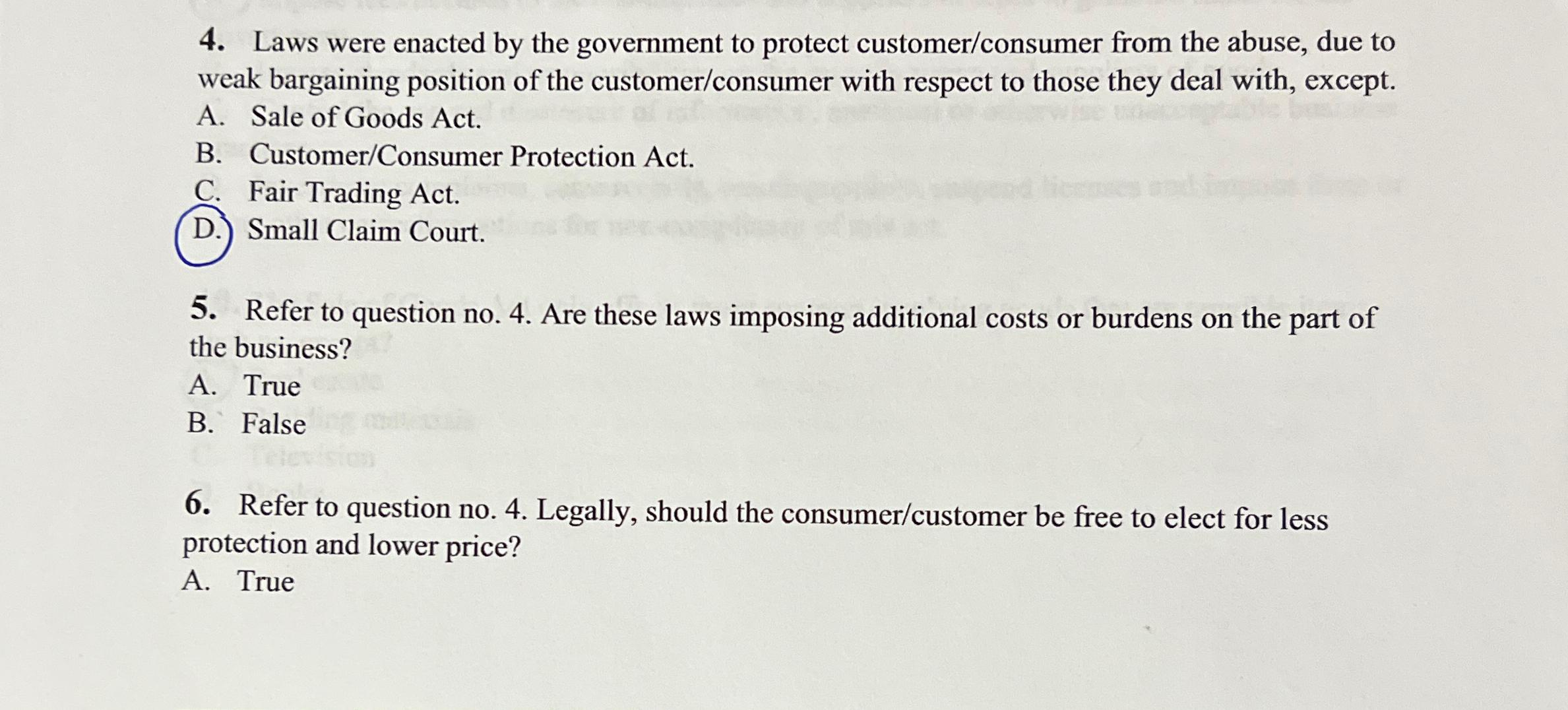 Solved Laws were enacted by the government to protect | Chegg.com