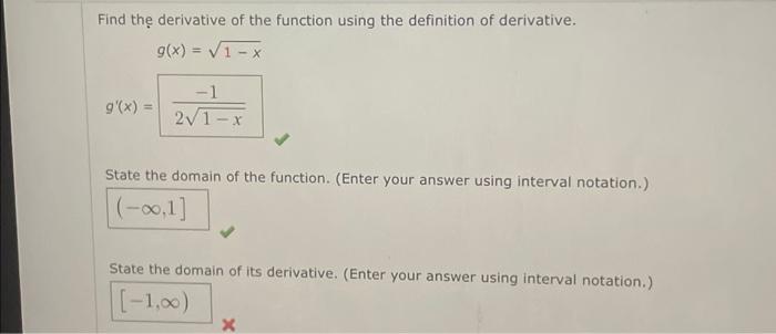 Solved Find the derivative of the function using the | Chegg.com