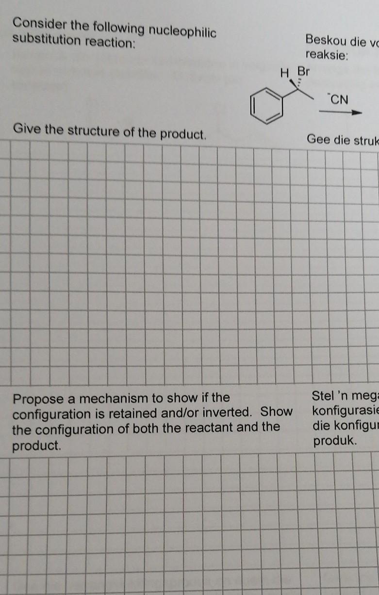 Solved Consider the following nucleophilic substitution | Chegg.com