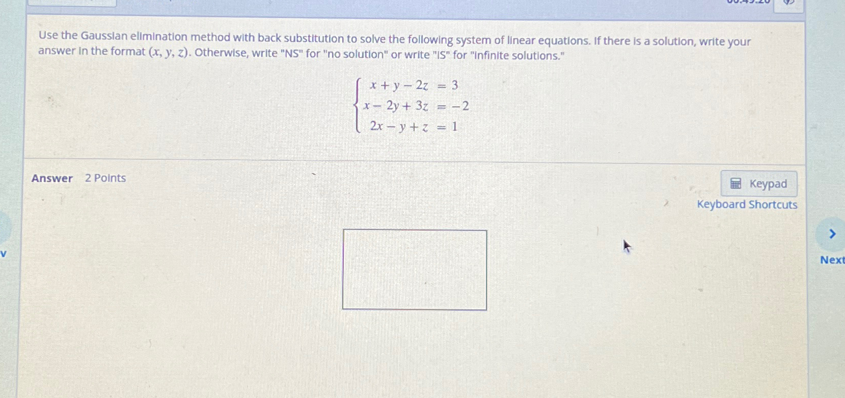 Solved Use the Gausslan elimination method with back | Chegg.com