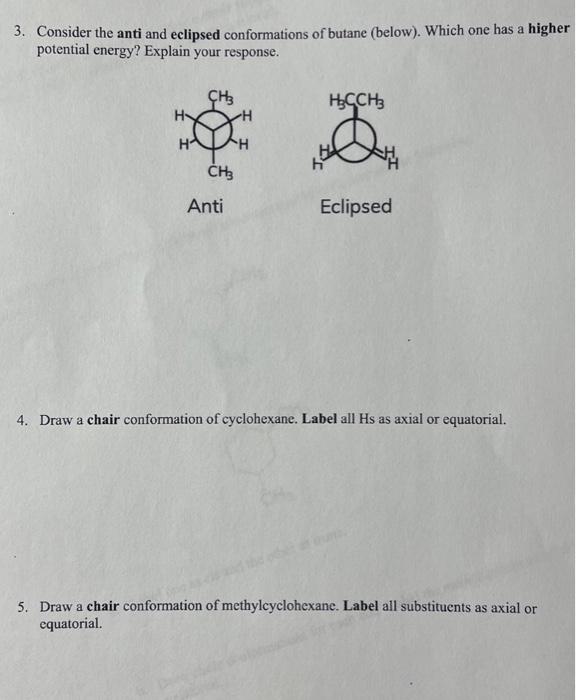 Solved 3. Consider the anti and eclipsed conformations of | Chegg.com