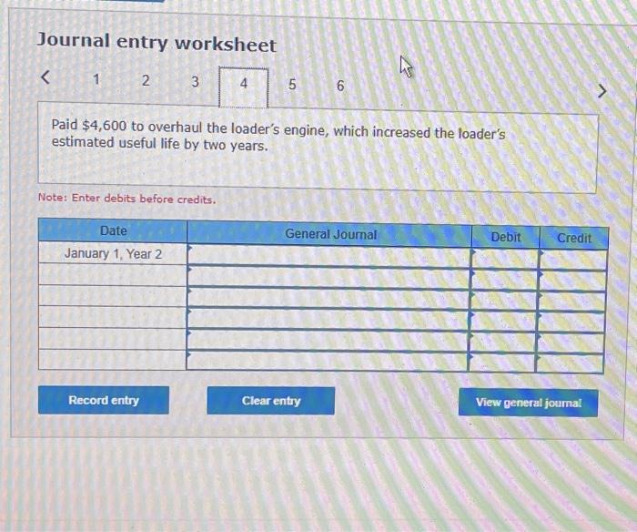 Solved Journal entry worksheet Paid $4,600 to overhaul the | Chegg.com