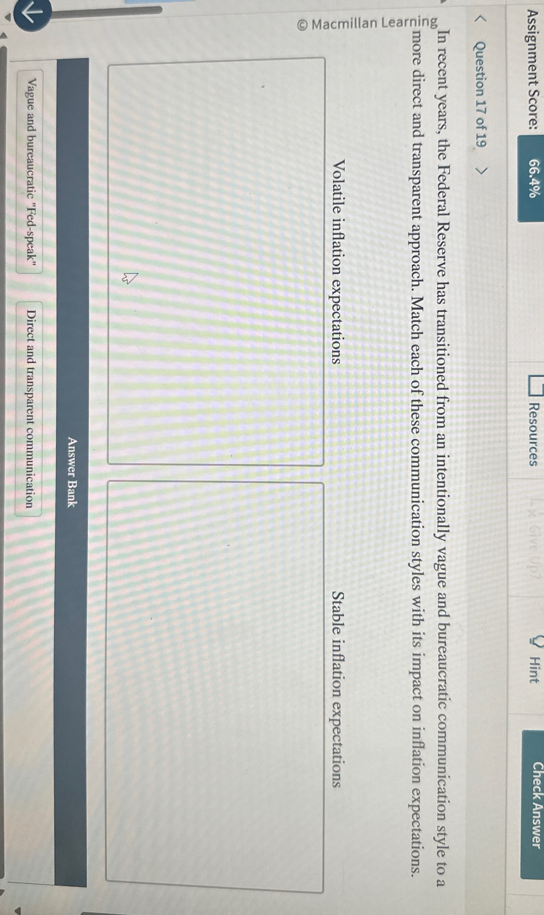 Solved Assignment Score: ResourcesHintQuestion 17 ﻿of 19In | Chegg.com
