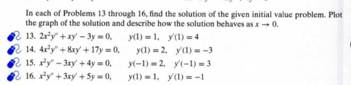 Solved In each of Problems 13 through 16, find the solution | Chegg.com