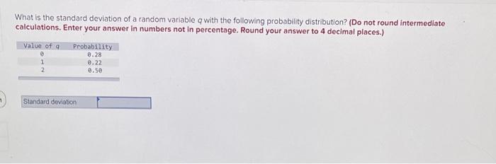 Solved What is the standard deviation of a random variable | Chegg.com
