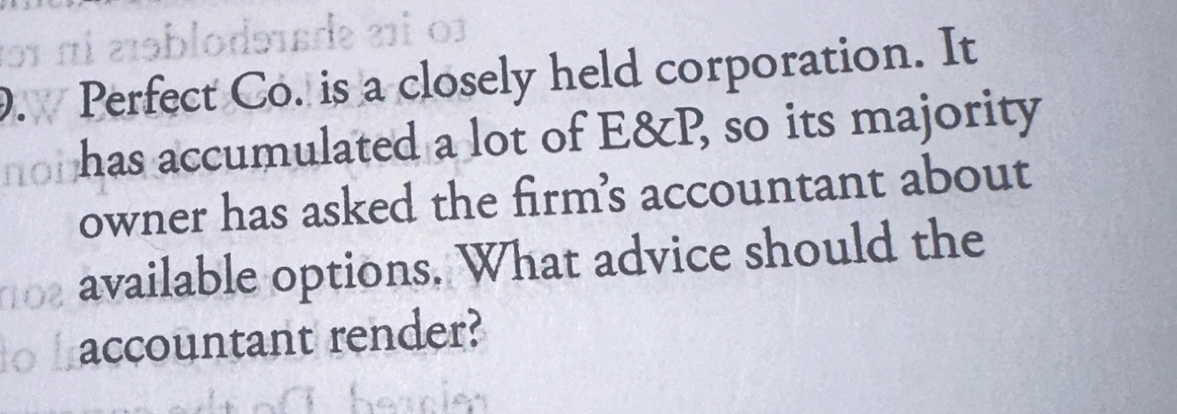 Solved Perfect Co. ﻿is a closely held corporation. It has | Chegg.com