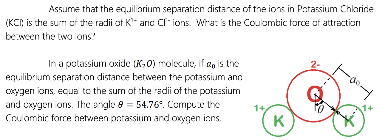 Solved Assume that the equilibrium separation distance of | Chegg.com