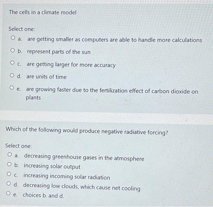 Solved What does hindcasting mean? Select one: O a. | Chegg.com