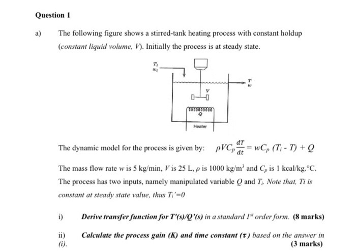 Solved a) The following figure shows a stirred-tank heating | Chegg.com