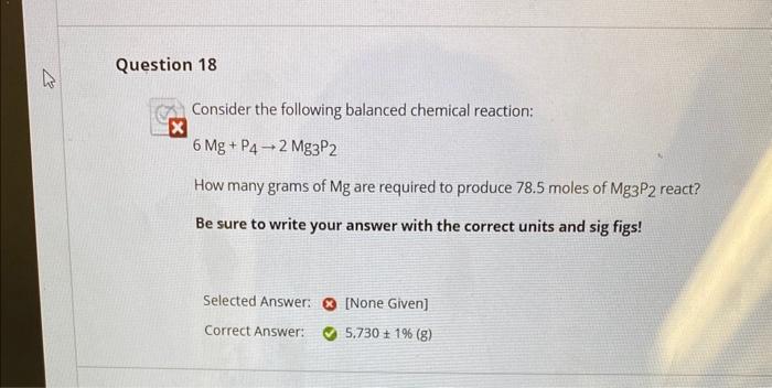 Solved Consider the following balanced chemical reaction: | Chegg.com