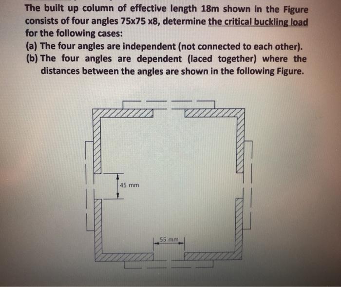 Solved The built up column of effective length 18m shown in | Chegg.com