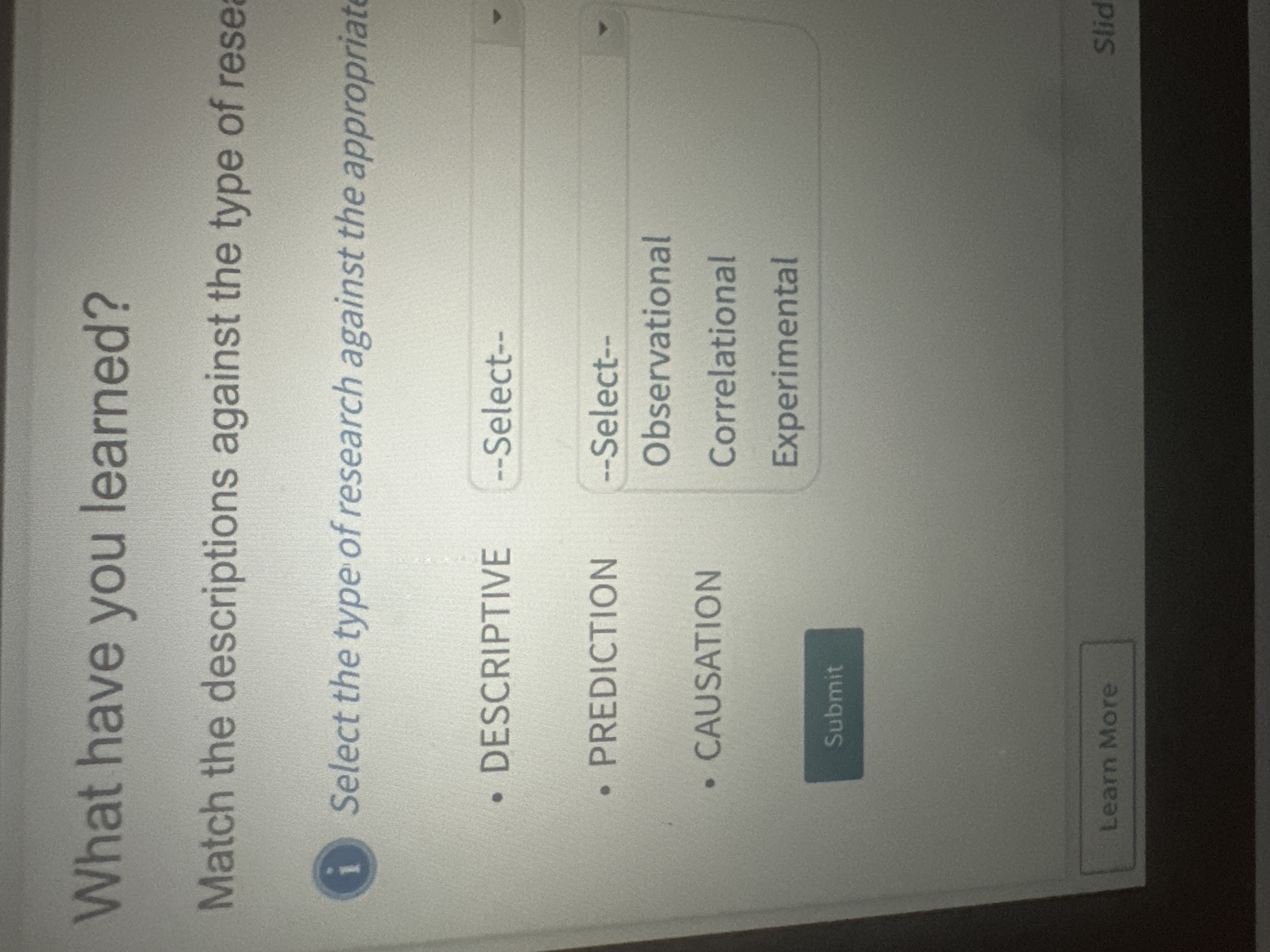 Solved Descriptve prediction causation What have you | Chegg.com