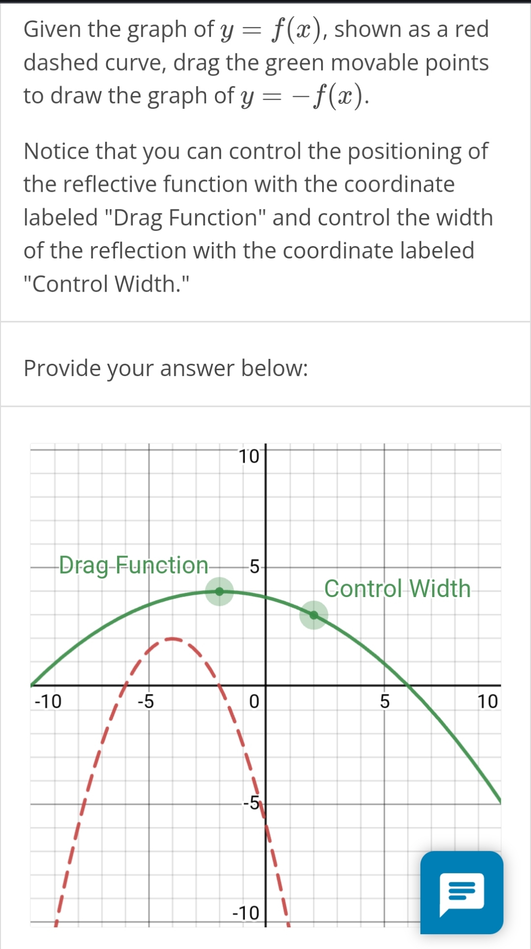 Solved Given the graph of y=f(x), ﻿shown as a red dashed | Chegg.com