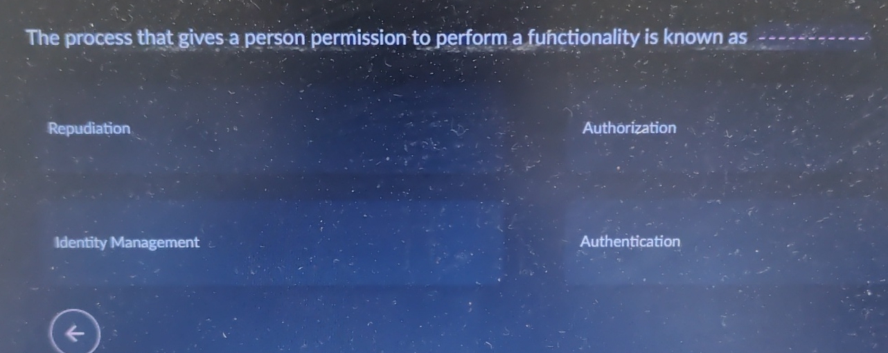 Solved The process that gives a person permission to perform | Chegg.com