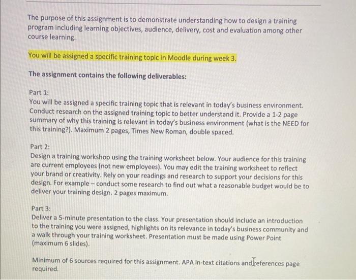 The purpose of this assignment is to demonstrate | Chegg.com