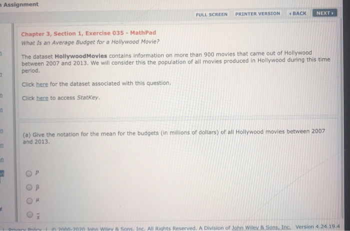 Solved Assignment FULL SCREEN PRINTER VERSION 4 BACK NEXT | Chegg.com