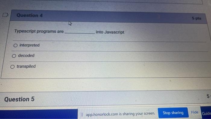 Solved Typescript Programs Are Into Javascript Interpreted 