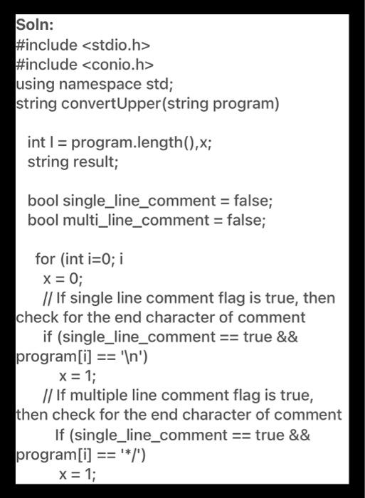 Solved Soln: #include #include using namespace std; string | Chegg.com