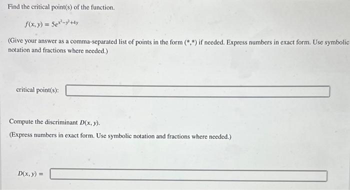 Solved Find the critical point(s) of the function. | Chegg.com