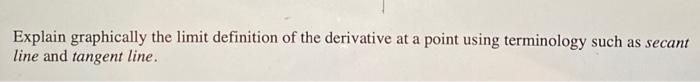 Solved Explain graphically the limit definition of the | Chegg.com