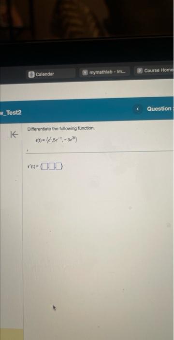 Solved Differentiate the following function. | Chegg.com