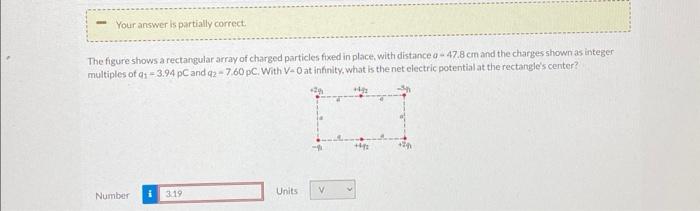 Solved The figure shows a rectangular array of charged | Chegg.com
