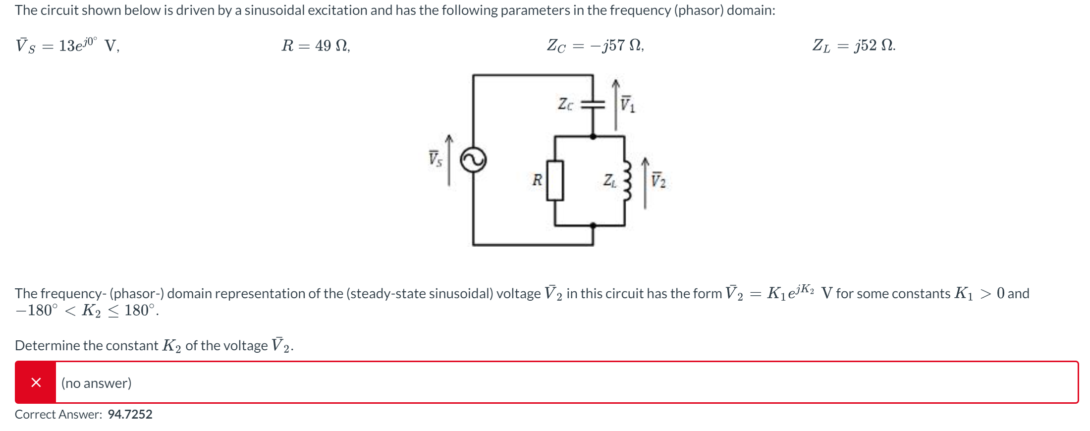 Solved 16.34\angle 29The circuit shown below is driven by a | Chegg.com