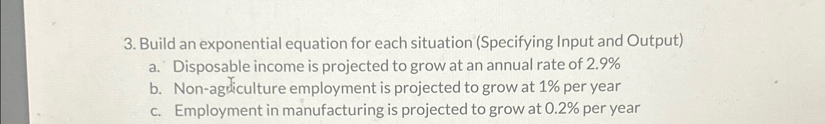 Solved Build an exponential equation for each situation | Chegg.com