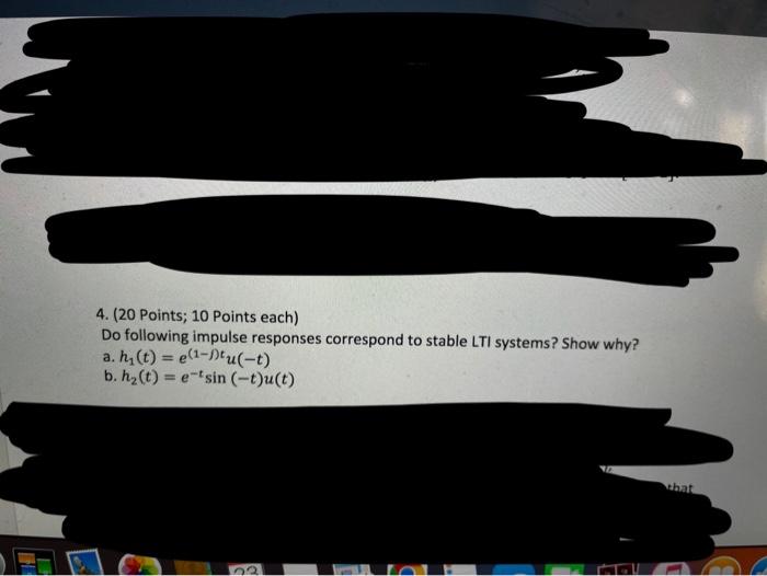 Solved 4 20 Points 10 Points Each Do Following Impulse