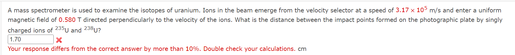 Solved Your response differs from the correct answer by more | Chegg.com