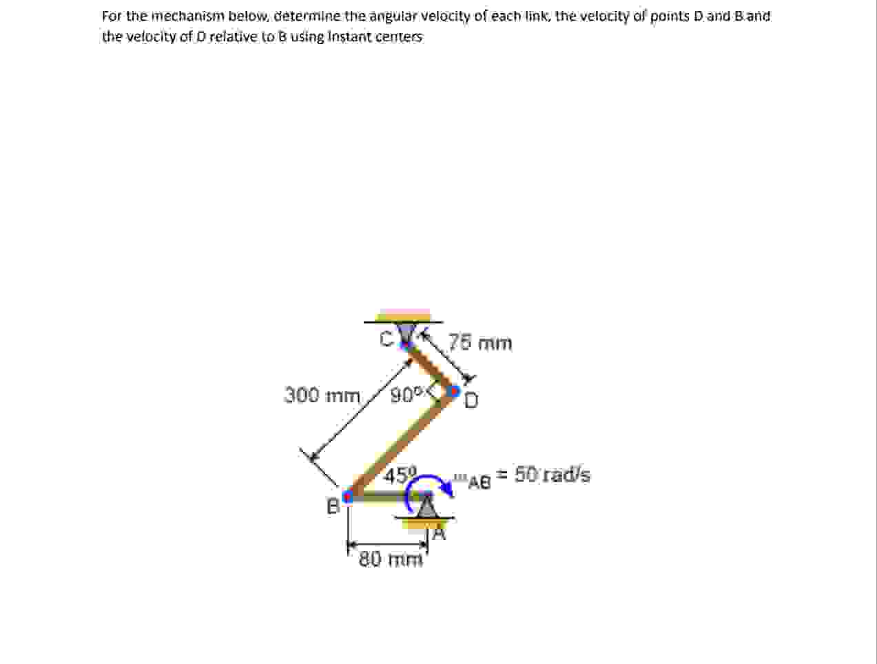 Solved For the mechanism below, determine the angular | Chegg.com