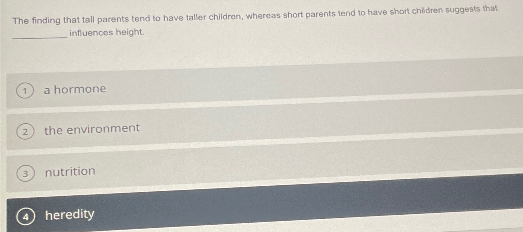 Solved The finding that tall parents tend to have taller | Chegg.com