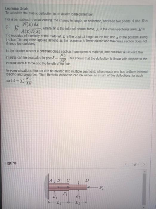 Solved Learning Goal: To calculate the elastic deflection in | Chegg.com