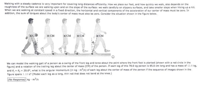 Solved Walking with a steady cadence is very important for | Chegg.com