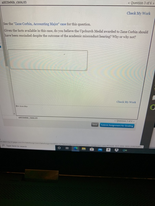 Check My Work See the "Zane Corbin, Accounting Major" | Chegg.com