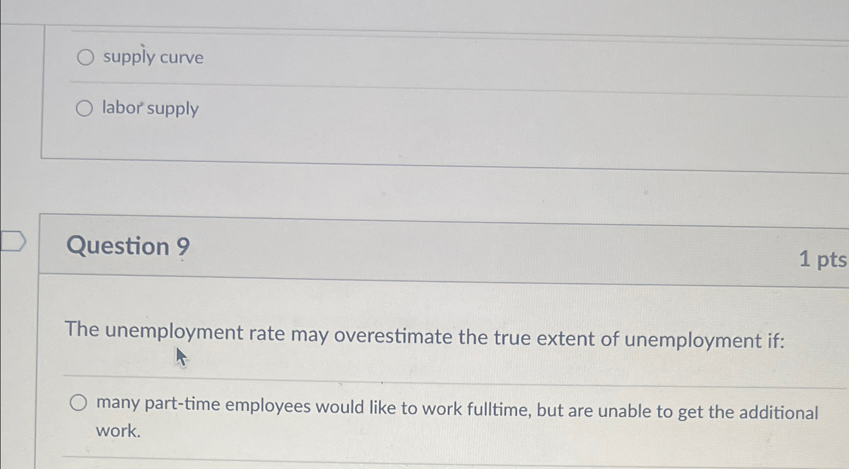 Solved The unemployment rate may overestimate the true | Chegg.com