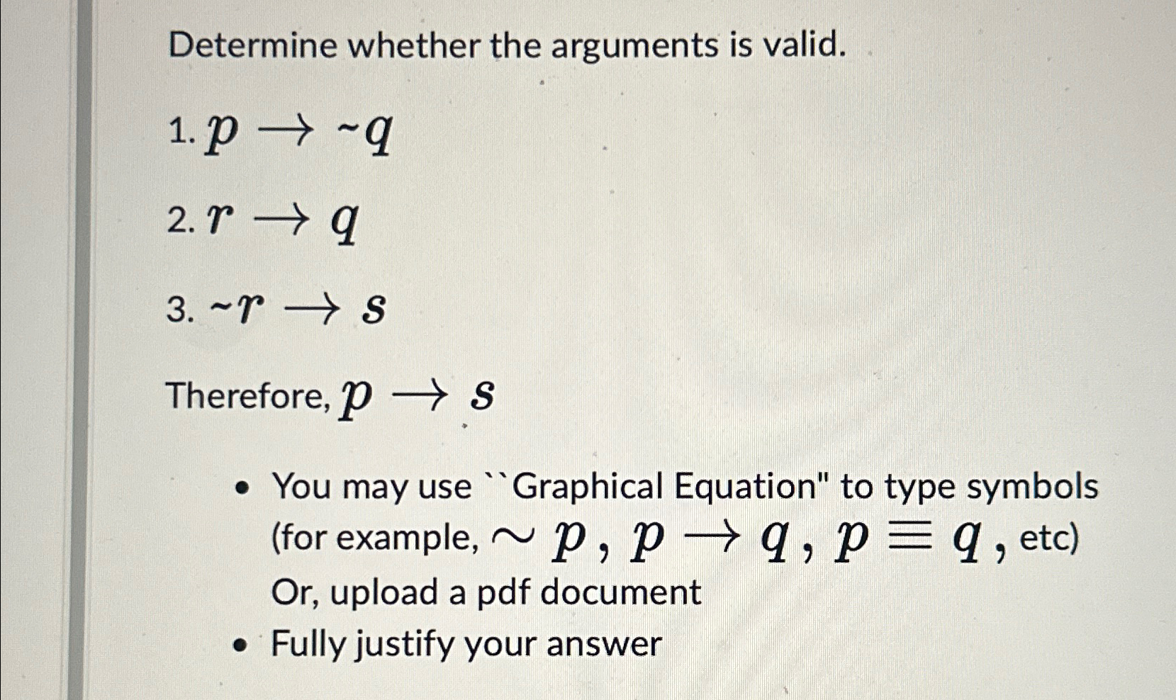 Determine whether the arguments is | Chegg.com