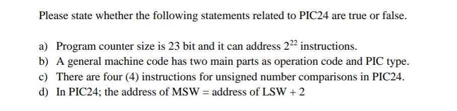 Solved Please state whether the following statements related | Chegg.com