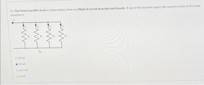 Solved In a four branch parallel circuit as shown below, | Chegg.com
