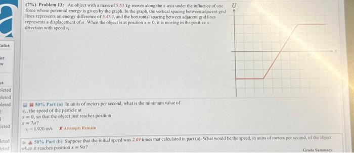 Solved (7\%) Problem 13: An object with a mass of 5.53 kg | Chegg.com