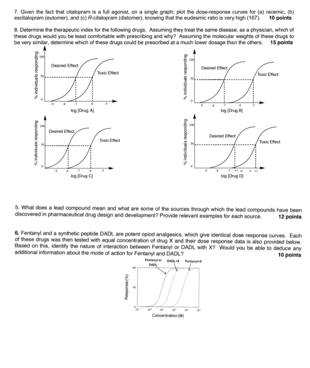 Solved 7. Given the fact that citalopram is a full agonist, | Chegg.com