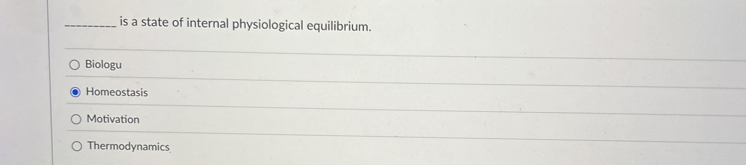 Solved ﻿is a state of internal physiological | Chegg.com