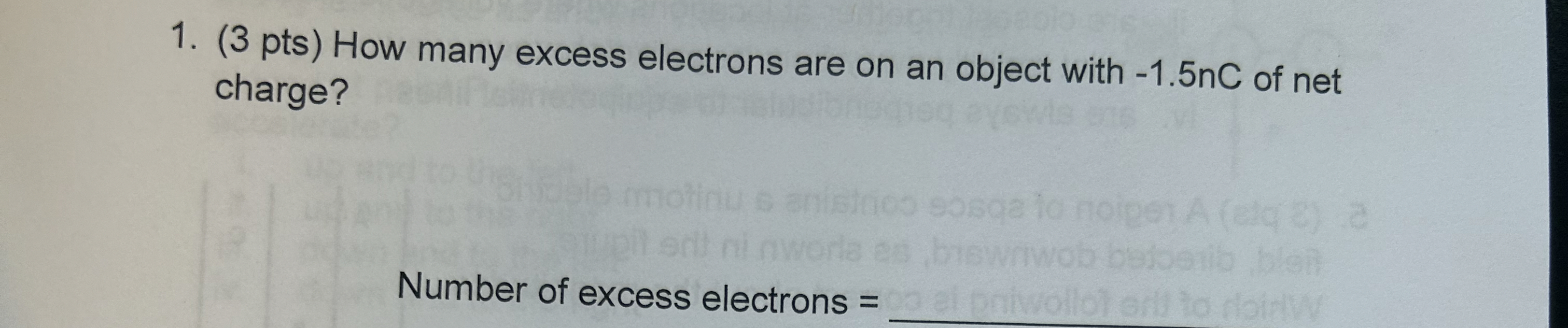 Solved How many excess electrons are on an object with -1.5 | Chegg.com