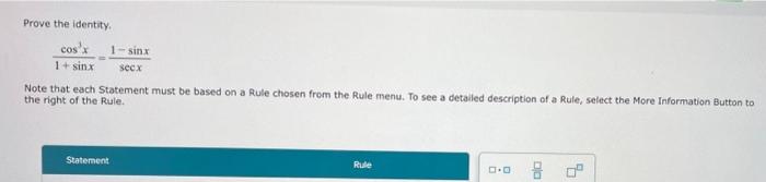 Solved please list each step and the rule/ identity for it | Chegg.com