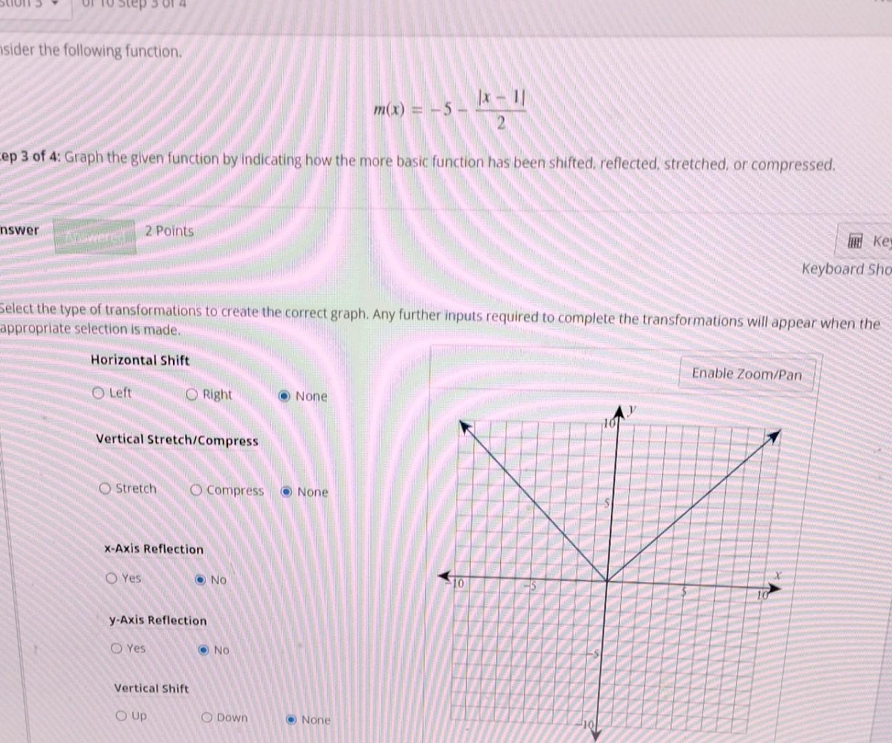 Solved isider the following function. m(x)=−5−2∣x−1∣ ep 3 of | Chegg.com